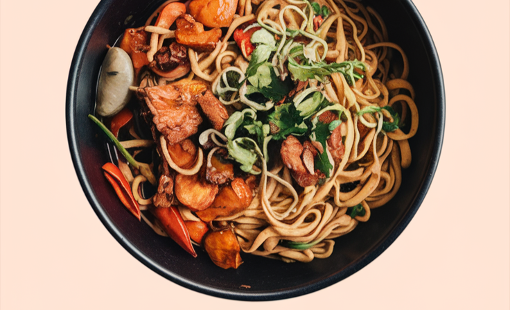 Traditional Chinese Dan Dan Noodles - Flavors & Frosting